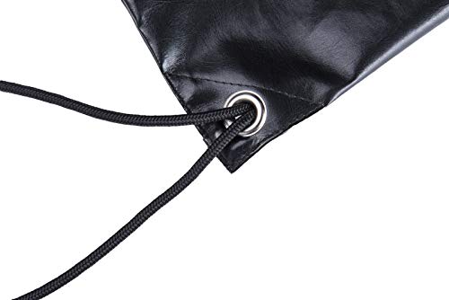 JUDIMANG Skull PU Leather Drawstring Backpack Bag Sport Gym Sackpack Black3
