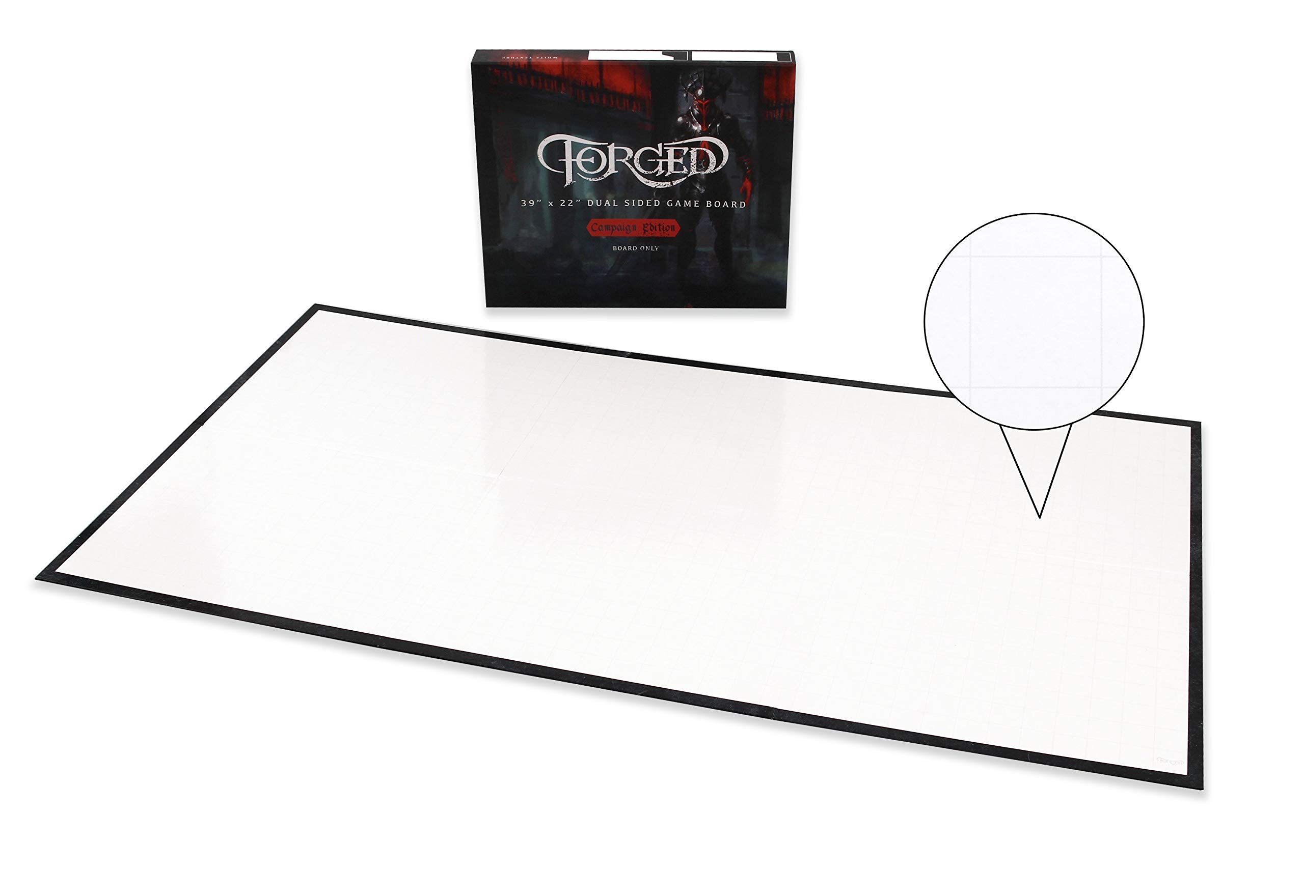 Forged Dice Co. Dry Erase Battle Board with Grid and Hex Map Pattern - Gameboard Only Edition - Compatible with D&D RPG Games for use as a Game Mat, DND Mat, Battle Mat, or Dungeons and Dragons Board