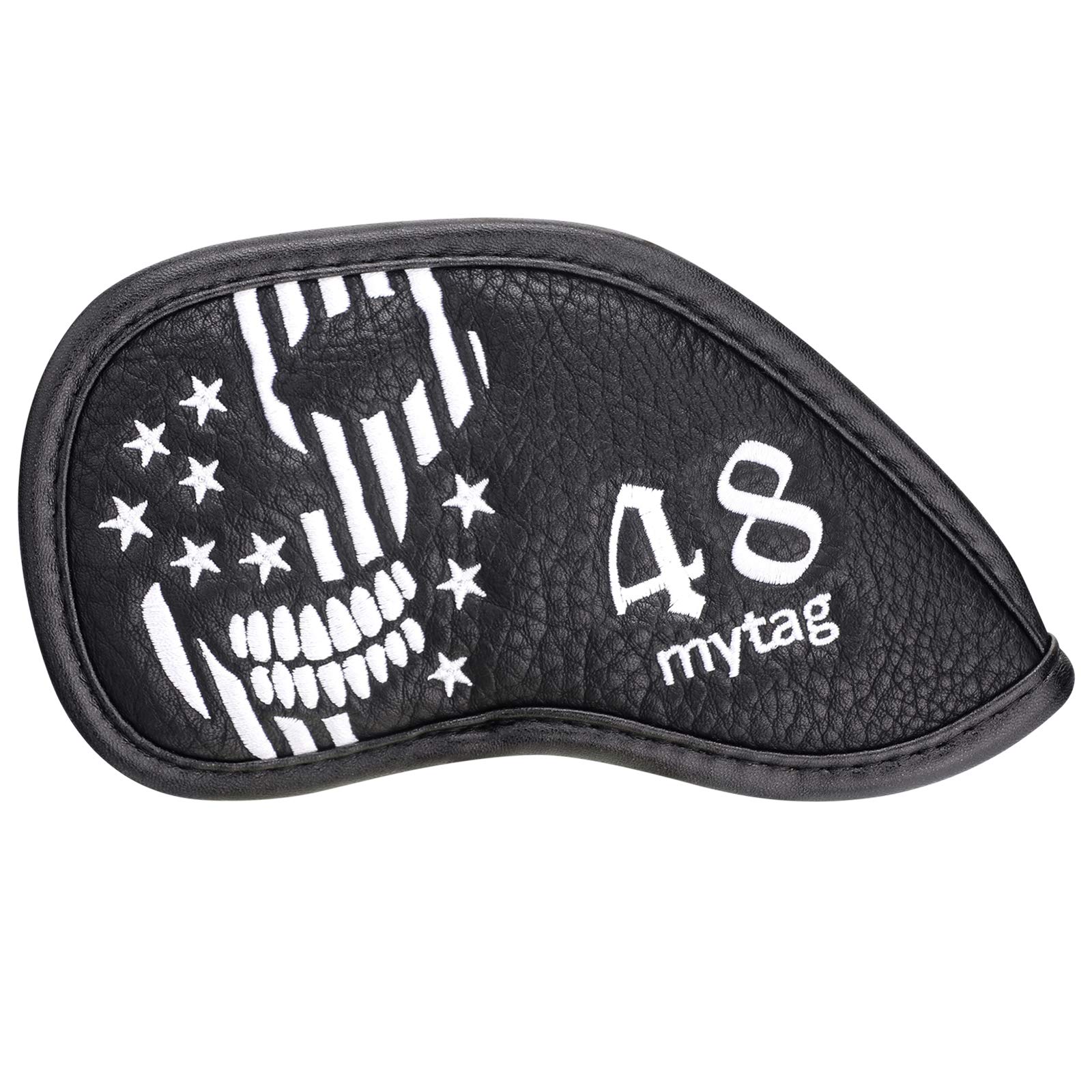 Golf Iron Head Cover Wedge Headcover Set Black Synthetic Leather Skull Skeleton Irons Protector 1pc 48°