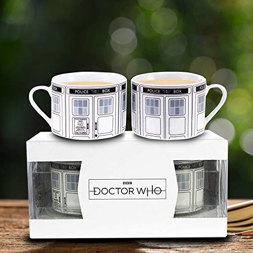 Imptora SPPRANDOM Doctor Who Tardis Thirteenth Doctor Ceramic Tea Cup Set 7oz (2 Tea Cups)