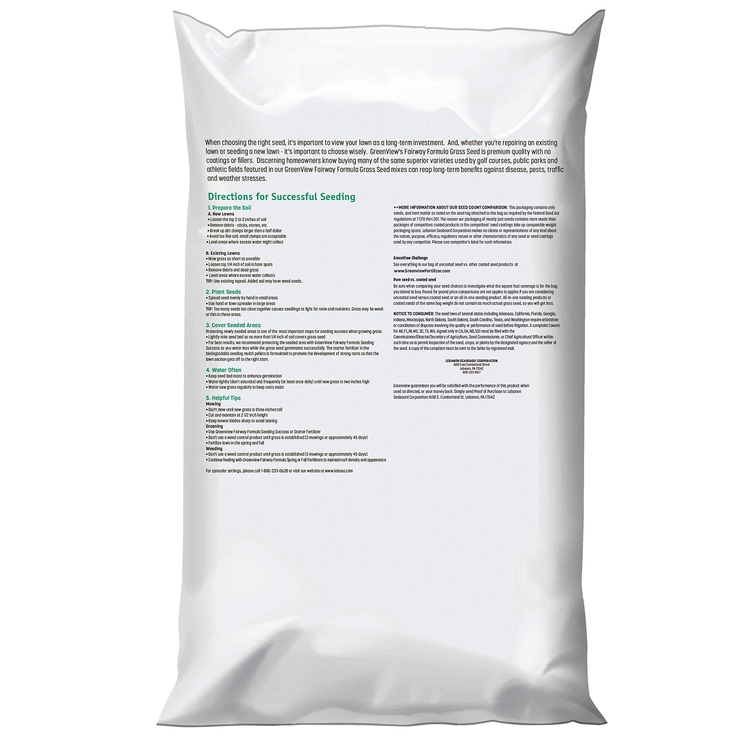 GreenView Fairway Formula Grass Seed Perennial Ryegrass Blend - 20 lb. Bag