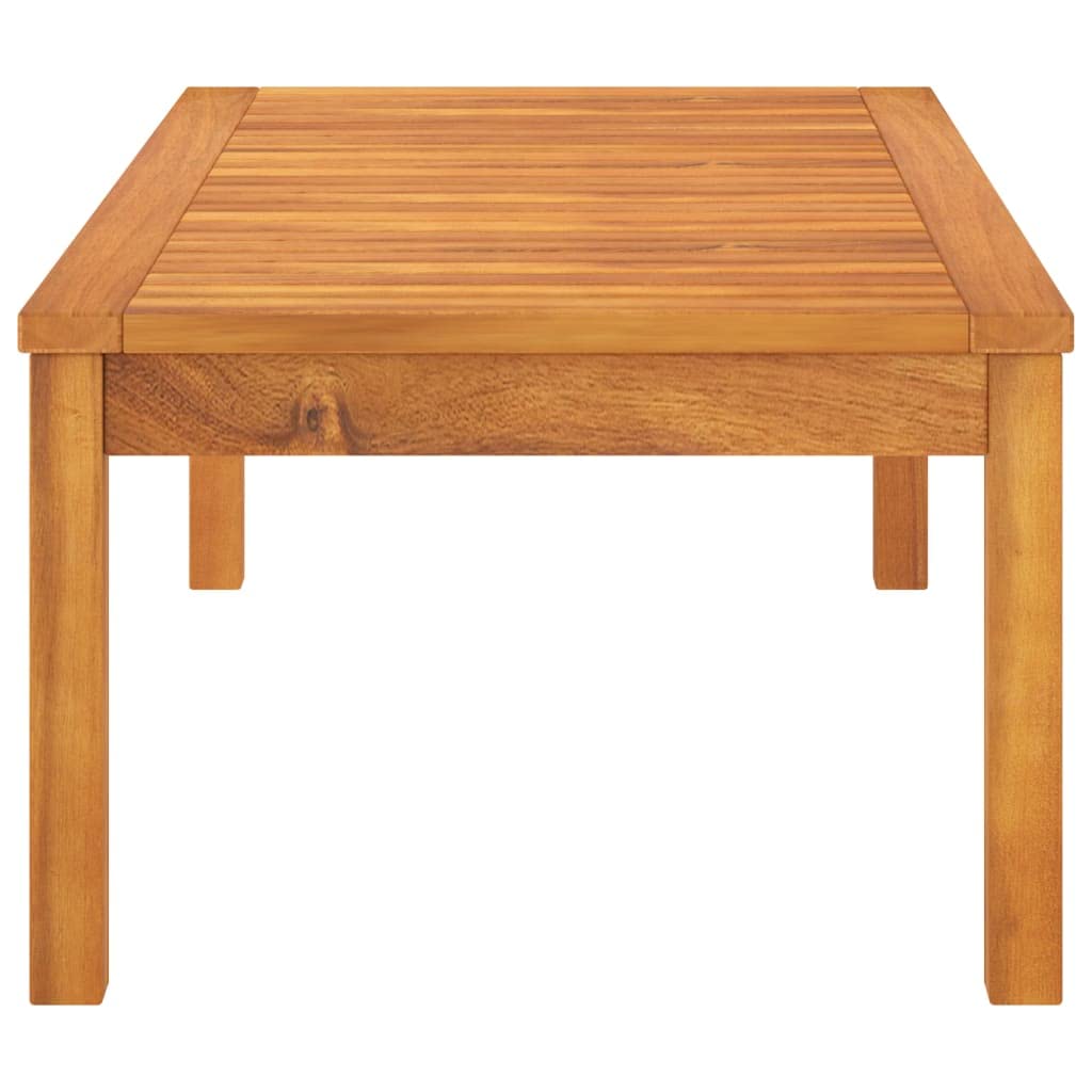 vidaXL Acacia Wood Coffee Table, Solid and Durable, Weather-Proof with Oil Finish, Outdoor Patio or Deck Furniture, Easy Assembly Required, 39.4"x19.7"x13"
