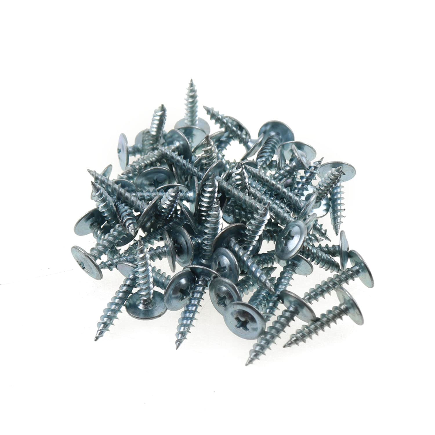 MEETOOT 50pcs Cross Recessed Truss Head Screws Self Tapping Screws Phillips Flat Head Wood Screw #8 x 3/4"