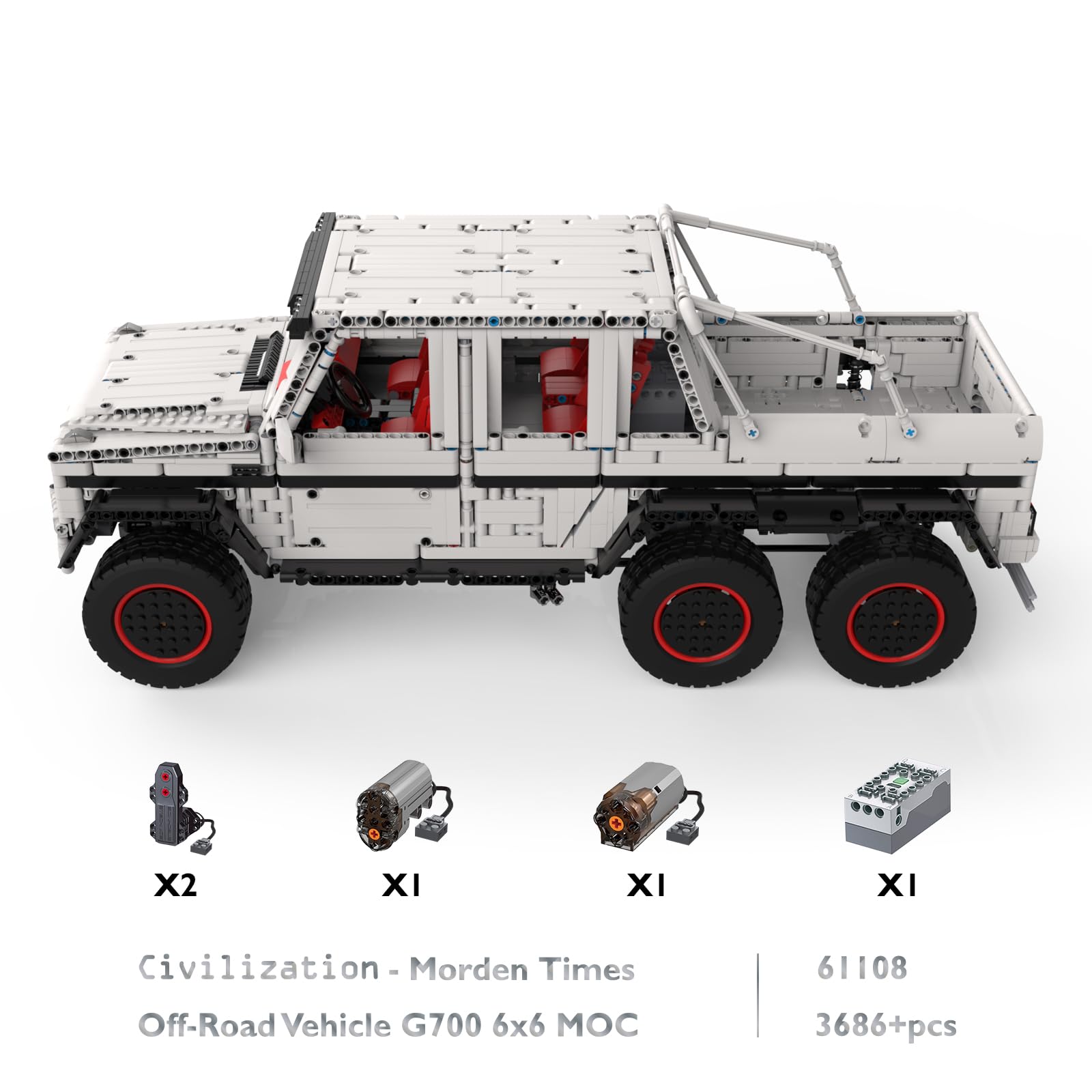 JMBricklayer Remote Control Car Building Blocks Set, MOC Off Road Vehicle Model Car Kits, Challenging Pickup Trucks Building Toys, Gifts for Boys 14+ Teens Adults(3686 Pieces, APP Remote Control)