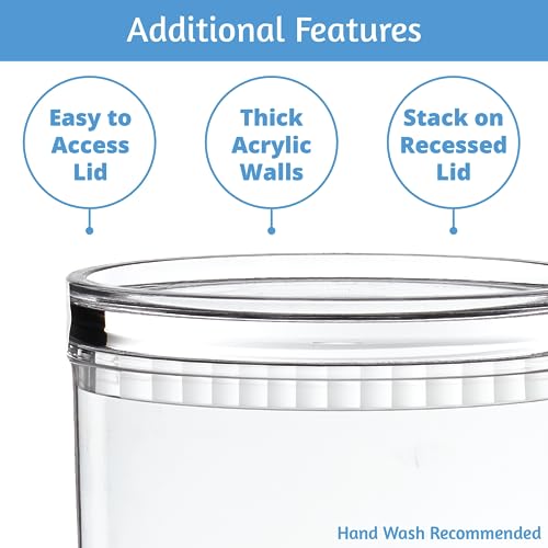 STORi Stackable Apothecary Jars (Set of 2) | 30-oz Organizer for Kitchen Counters and Pantry Shelves | 2 Pack Storage Container with Tray Lid