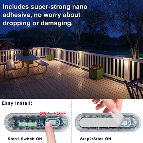 Solar Step Lights Waterproof,Warm White Deck Outdoor,Solar Fence LED,Solar for Stairs,Yard,Patio,Post,Railing,Garden,Backyard,Front Door,Pathway,Driveway,Porch(4 Pack)