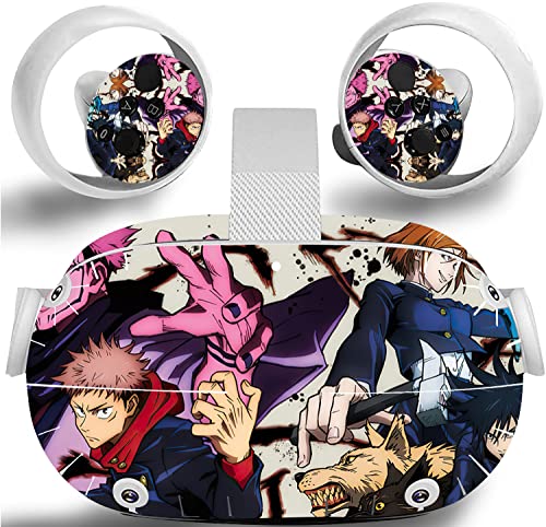 Jujutsu Kaisen - VR Oculus Quest 2 Stickers Skin for Headset and Controllers Vinyl Skin, Durable, Scratch Resistant, PC Virtual Reality Headsets Protective Accessories for Oculus Quest 2