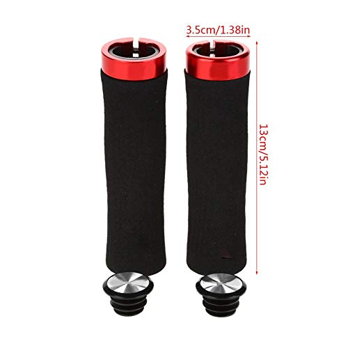Furnoor Handlebar Grips 1 Pair Cycling Handle Bar End Covers Bike Bicycle Lock-On Handlebar Grips Accessory Durable(Red)