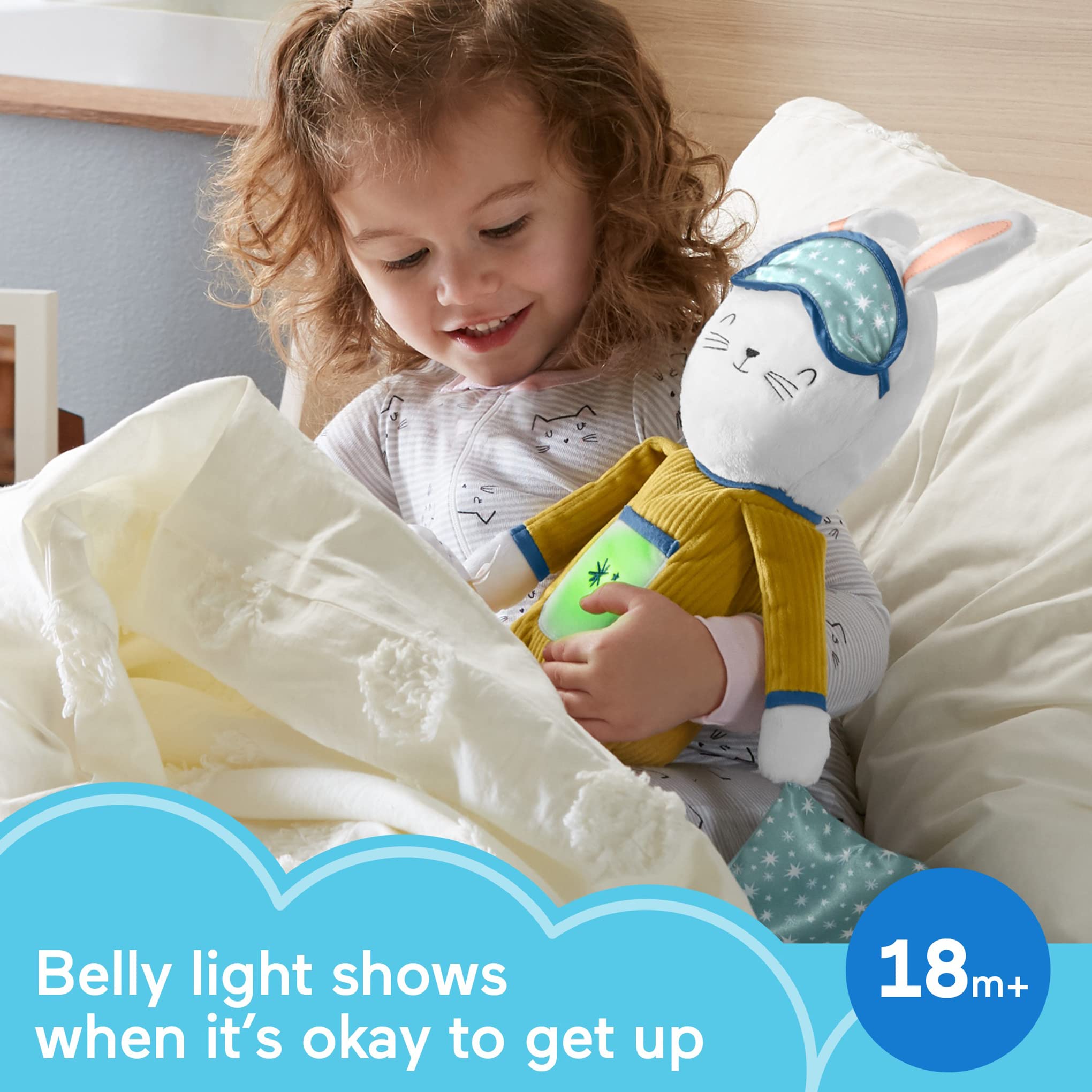 Fisher-Price Sound Machine Hoppy Dreams Soother & Sleep Trainer Plush Musical Toy with Lights & Sounds for Toddlers