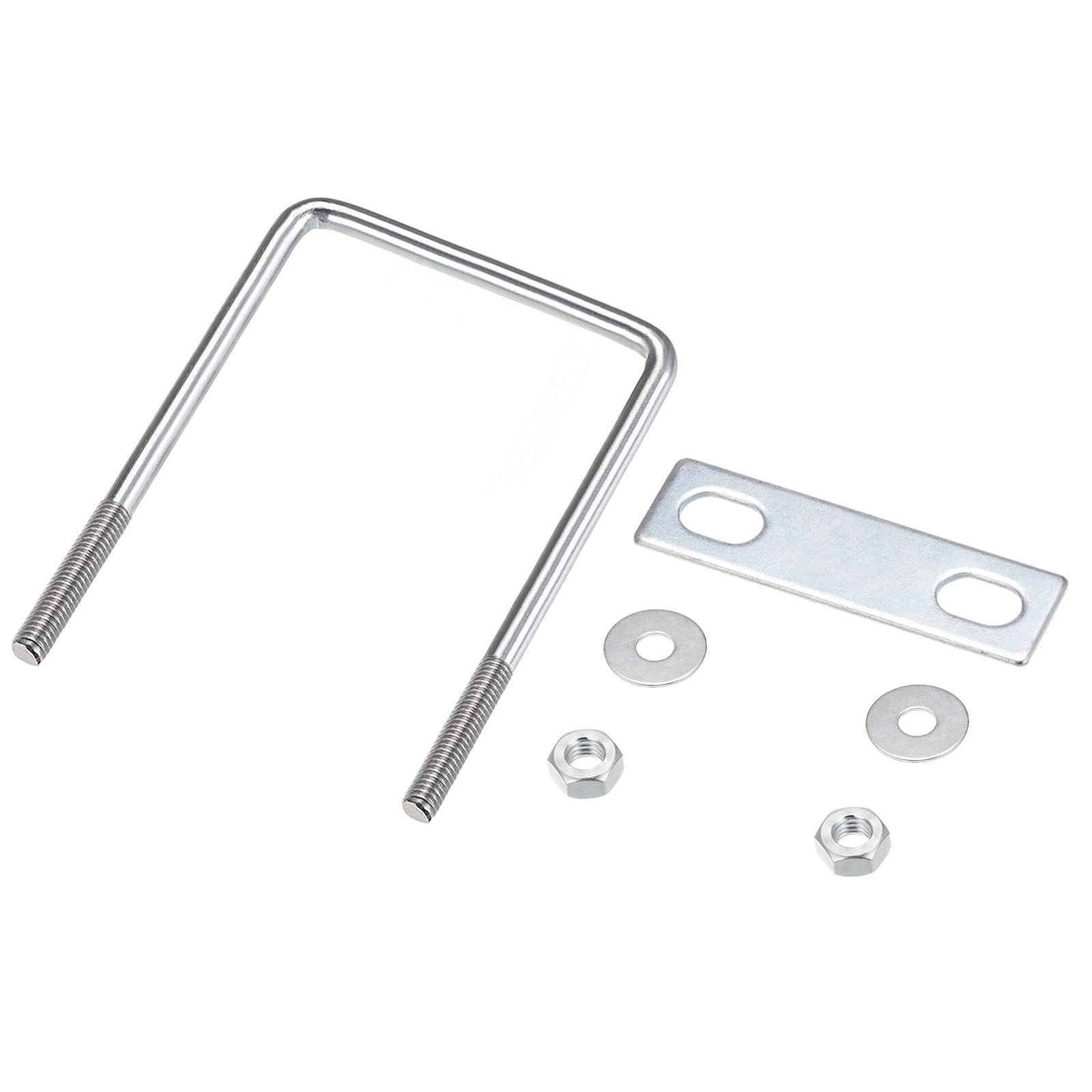 METALLIXITY U Bolts 4 Sets (M8x80x130mm), Square U Bolt Carbon Steel with Accessories - for Construction, Pipe