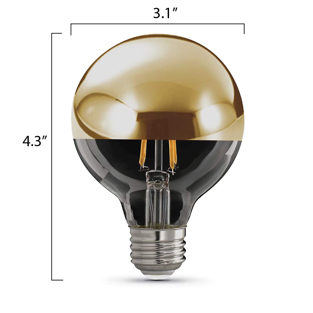Feit Electric G2540/GOLD/827/FIL/4 40 W EQ G25 DM Specialty Decor LED Light Bulb, 4-Pack