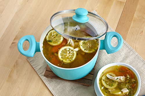 IMUSA USA IMU-30055 Stock Pot, 6.5Qt, Teal