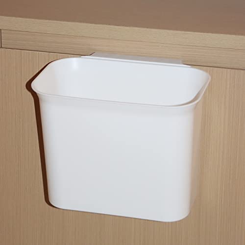 kubvici Small Kitchen Trash Can Mini Hanging Garbage Can, 1.3 Gallon 2 Pack Hanging Trash Cans Tiny Garbage Bin Container Wastebasket Waste Basket for Cabinet Door Drawers, White