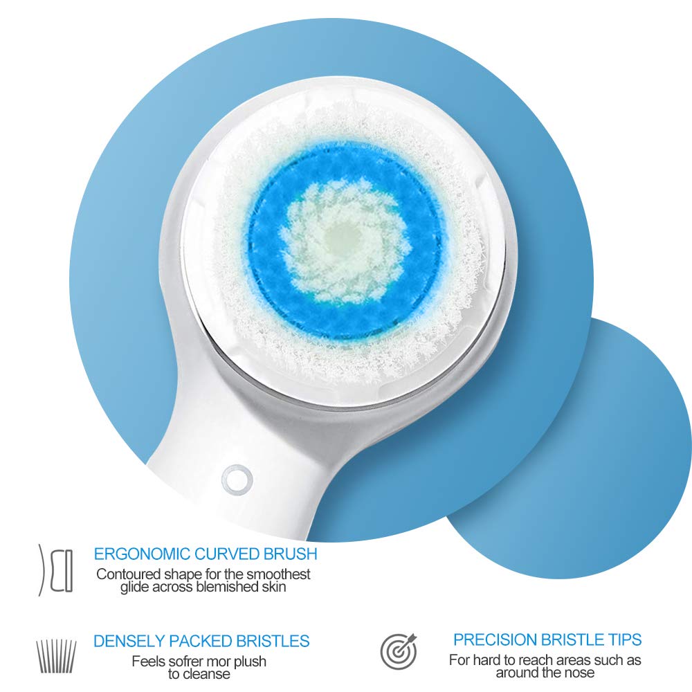 Facial Cleansing Brush Heads,Face Brush Head Replacements Compatible with Clarisonic Mia 1, Mia 2, Mia Fit, Alpha Fit, Smart Profile Uplift,Deep Pore and Sensitive(6 Pack)