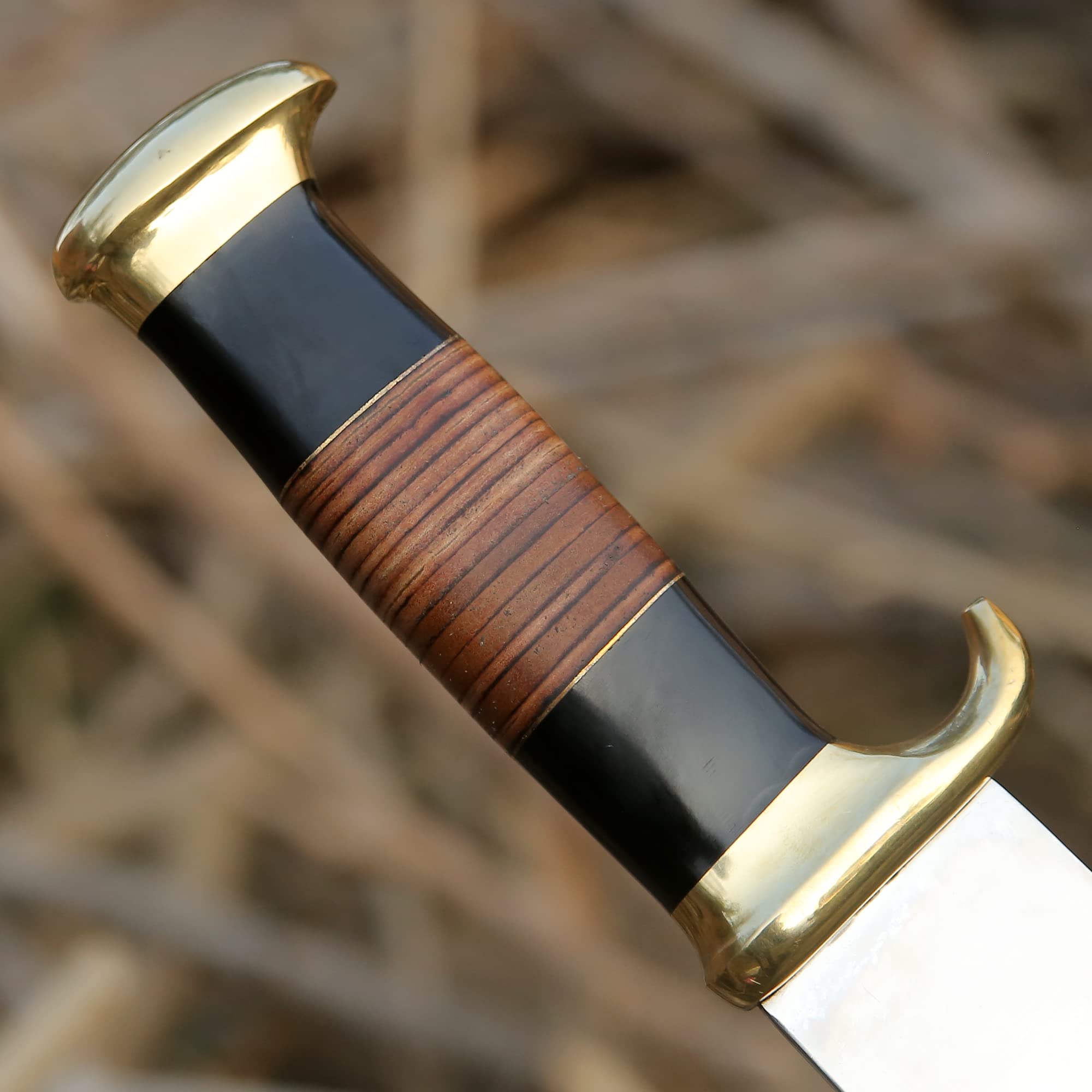 Hatf.Blade 18-Inch Fixed Blade Hunting Knife: Large Crocodile Dundee Bowie Knife with Leather Sheath - Perfect Camping Companion