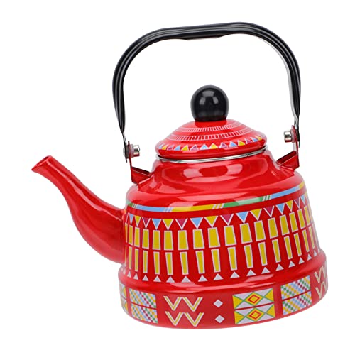 NOGRAX 1pc Kettle Vintage Teapot Enamel Tea Kettle Electric Tea Maker Stovetop Teapot Stovetop Tea Kettle Whistling Tea Pot Kitchen Teapot Water Tea Pot Water Kettle Milk Jug Red Office (Color : Blue,