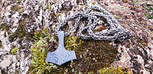 KE-0920-HK Beautiful Hand Forged Damascus Mjolnir Pendant Decoration accessories and EDC