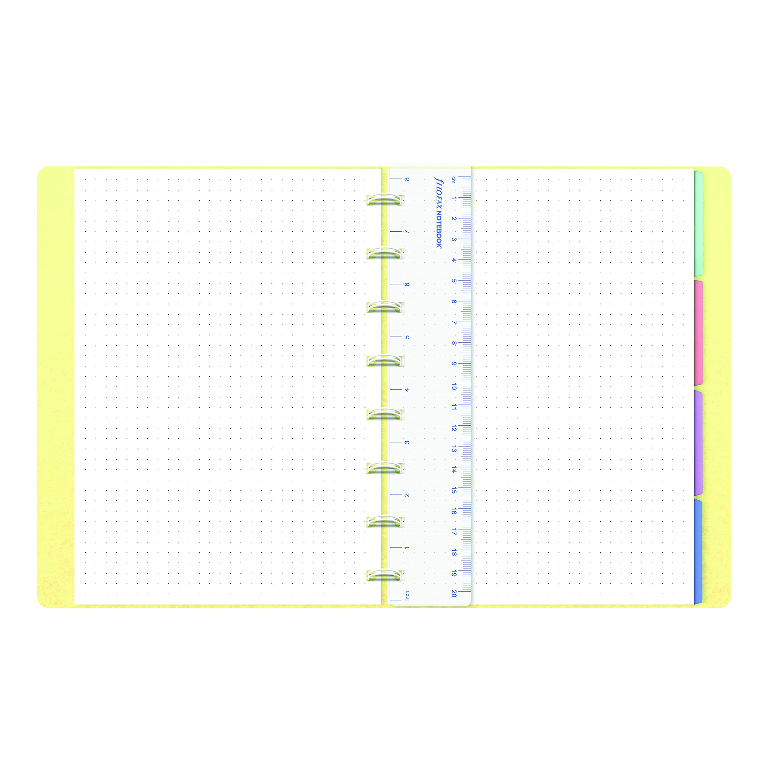 Filofax Refillable Notebook, A5 Size, Classic Pastels Collection, Dotted Paper, 8.25" x 5.75", Lemon (B115082U)