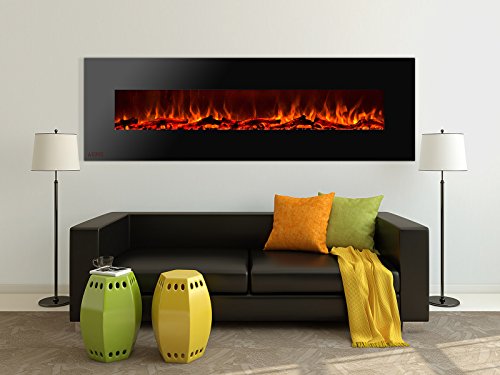 IGNIS Royal 72 inch Wall Mount Electric Fireplace with Logs c SA us Certified (Could be recessed with no Heat)