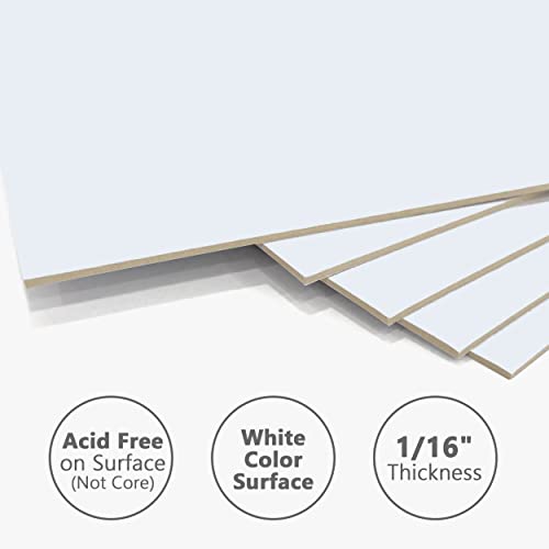 Somime 10-Pack White Uncut Picture Frame Backing Board,Acid Free 8x10 White Matte Picture Board for Photos