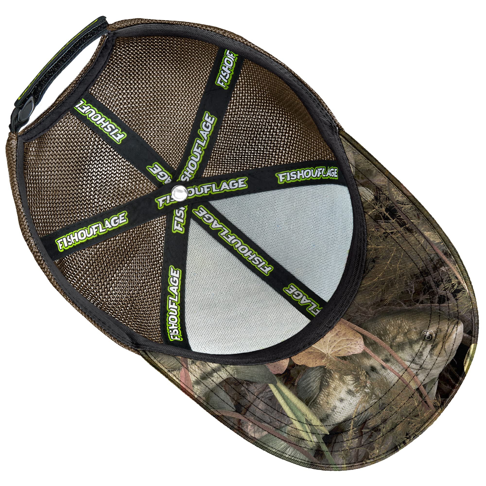 Fishouflage Bass Fishing Hat โ Cool Breeze Camo Mesh Back