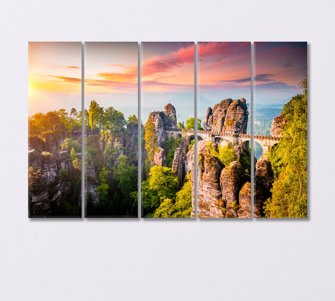 Elbe Sandstone Mountains Germany Canvas Print 1 Panel / 36x24 inches