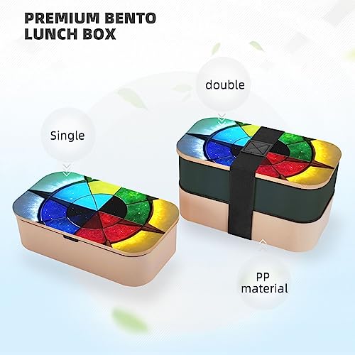 Shine In All Directions Adult Lunch Box, Bento Box, With Cutlery Set Of 3, 2 Compartments, Rectangular, Lunch Box For Adults