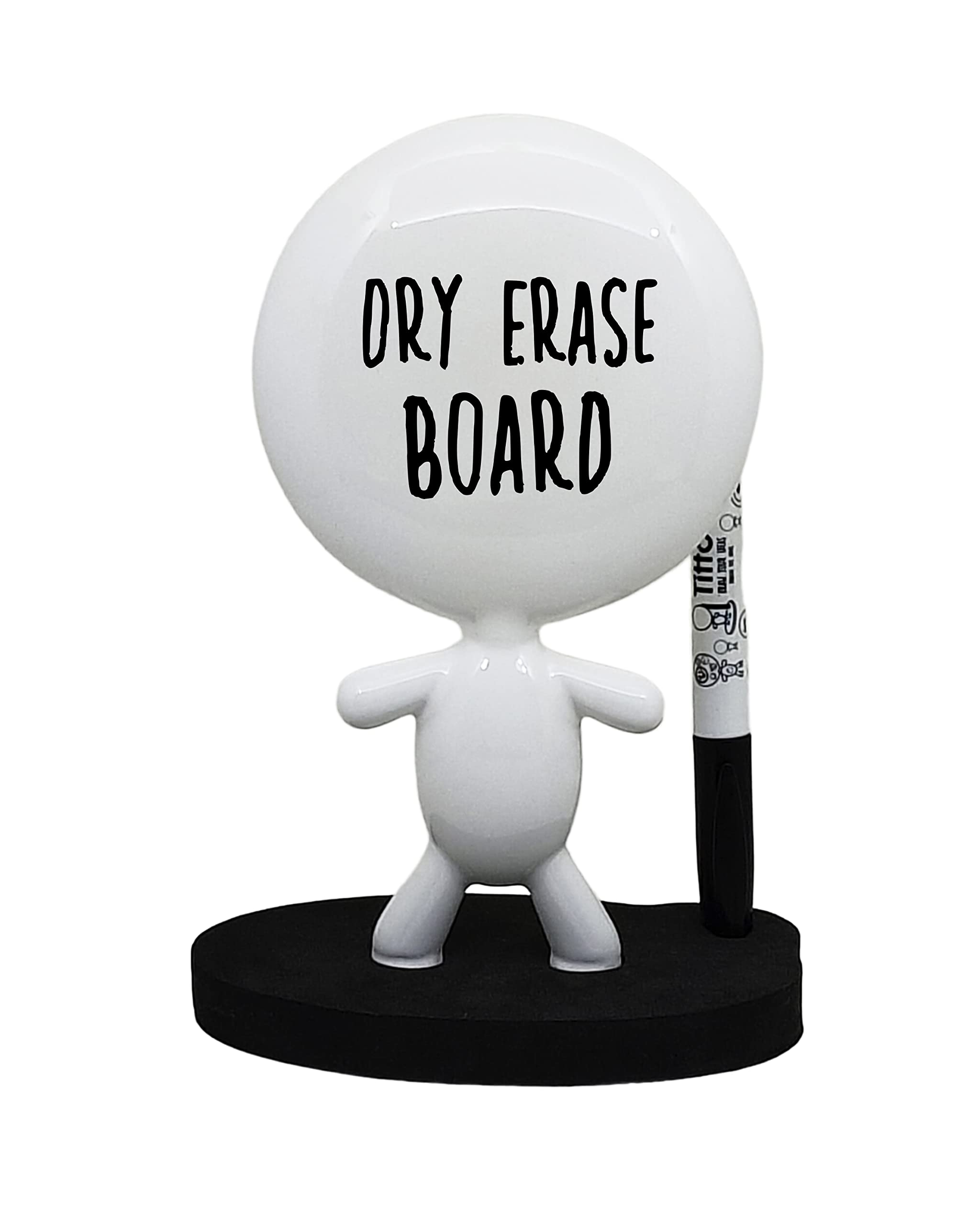 Dry Erase Board - House Deco - Spring Break Gifts - Ceramic Whiteboard Doll - TITTO Original, Draw Your Ideas - Home & Office Decor Design - for Any Desk, Student or Office (Blue)