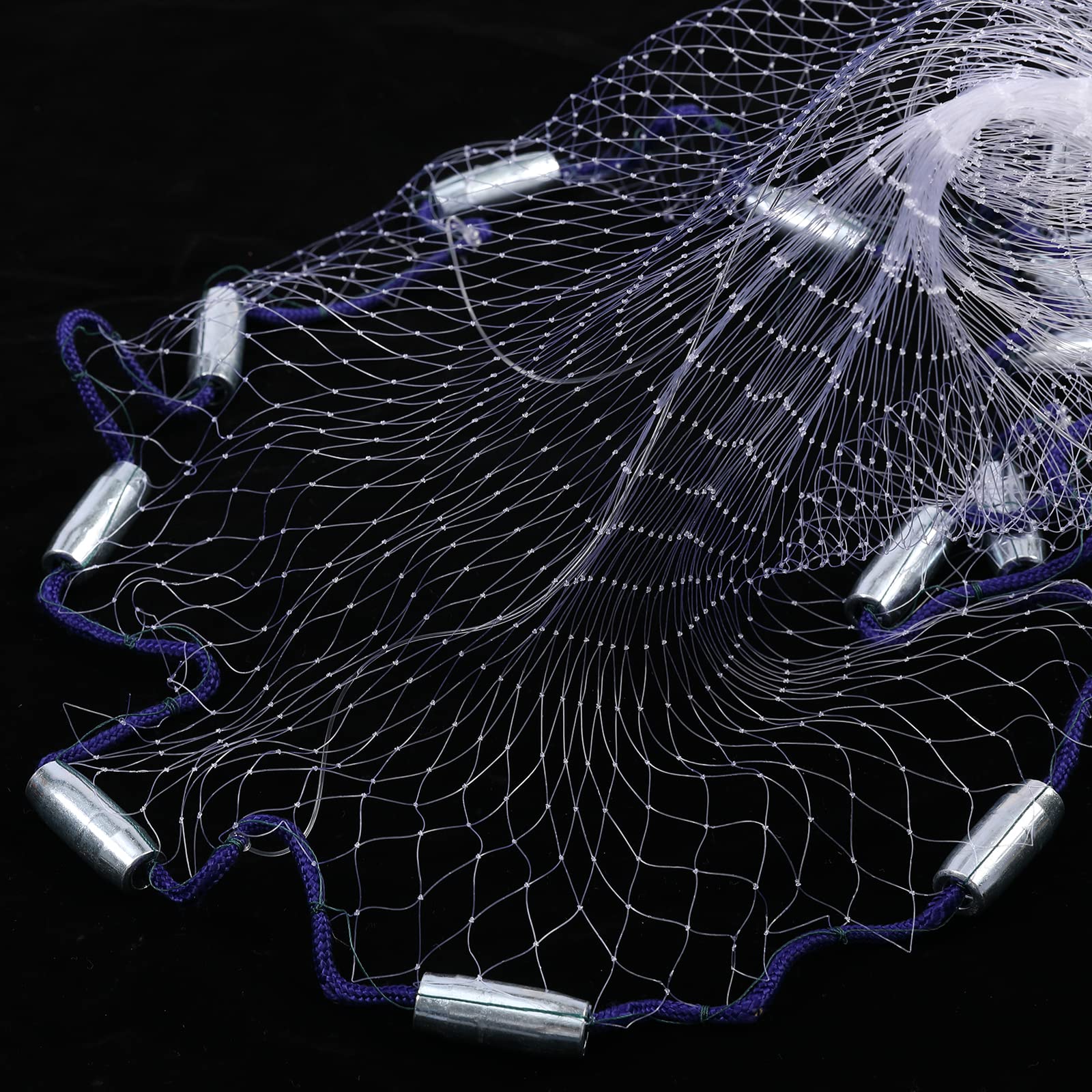 FTQEVLBM Fish net American Saltwater Fishing Cast Net for Finshing Bait with Heavy Duty Sinker 4FT, WHITE