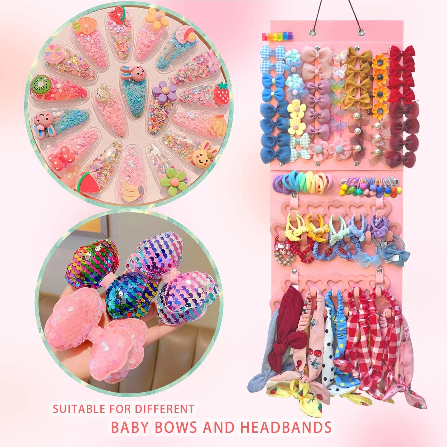 Mi Ya Mi Lai Claw Clip Organizer Storage,Hair Bow Organizer For Girls Hair Bows