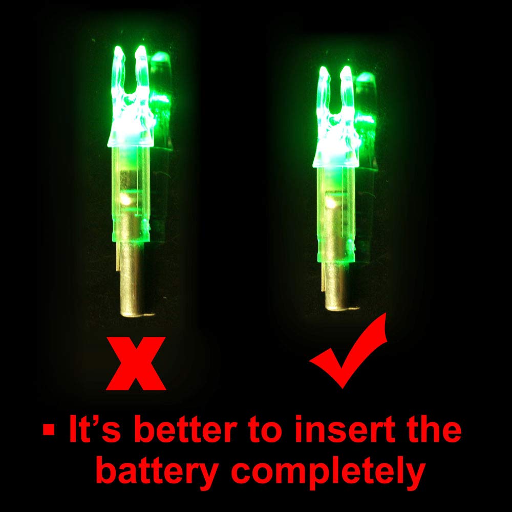 G-Archery 100CPS S LED Lighted Nocks( of 12) for Arrows with .244/6.2mm Inside Diameter Arrow Nocks for Hunting Shooting