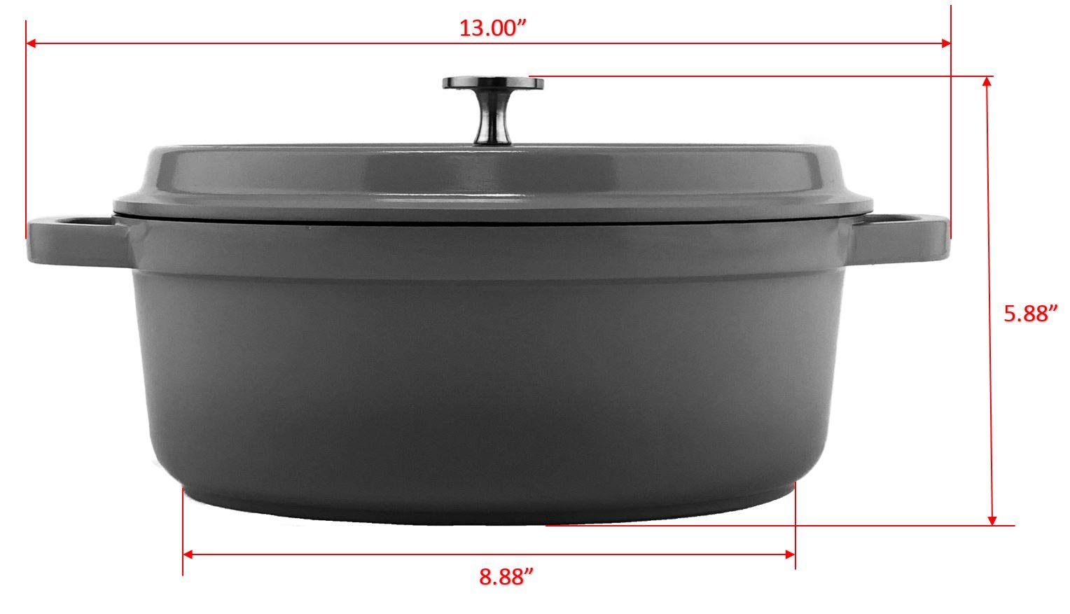 G.E.T. CA-009-Y/BK Heiss Energy-Efficient Cast Aluminum Dutch Oven, 3.5 Quart, Oval, Yellow