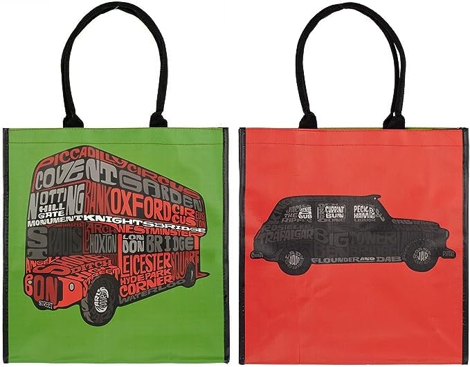 Premier Life Store London Souvenir Routemaster Red Bus & Black Cab Shopping Bag UK Britain England Gift