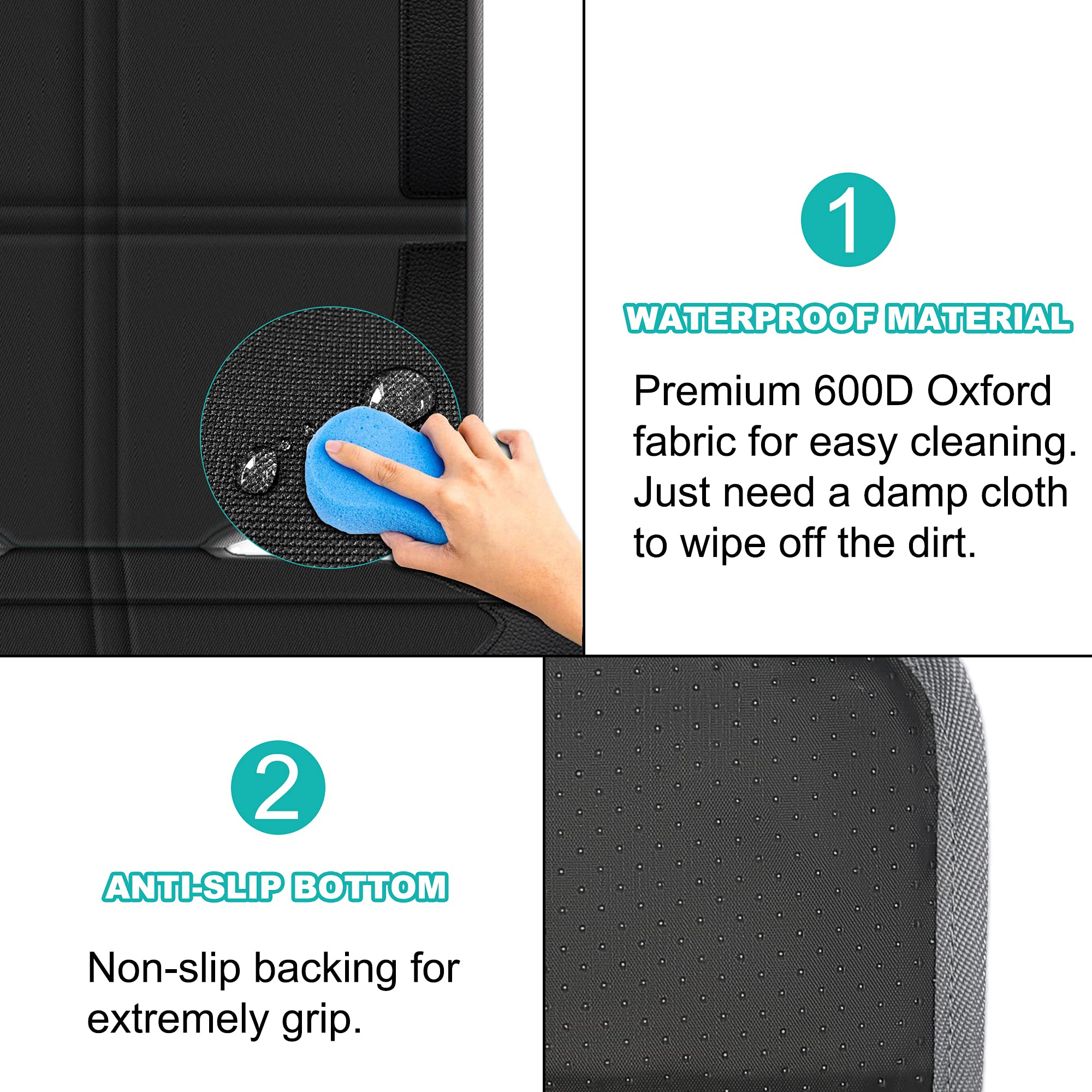 Femuar Car Seat Protector, 2-Pack Car Seat Protector for Child Car Seat with Thickest Padding,Seat Protector with Mesh Pockets,Non-Slip Backing,Waterproof Car Seat Pad for Baby