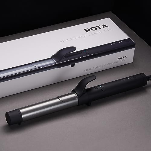 Rotating Curling Iron, TYMO Ionic Automatic Curling Iron 1 1/4 Inch for Medium/Long Hair, Travel Hair Curler Long Tourmaline Ceramic Barrel for Beach Waves, Up to 430β