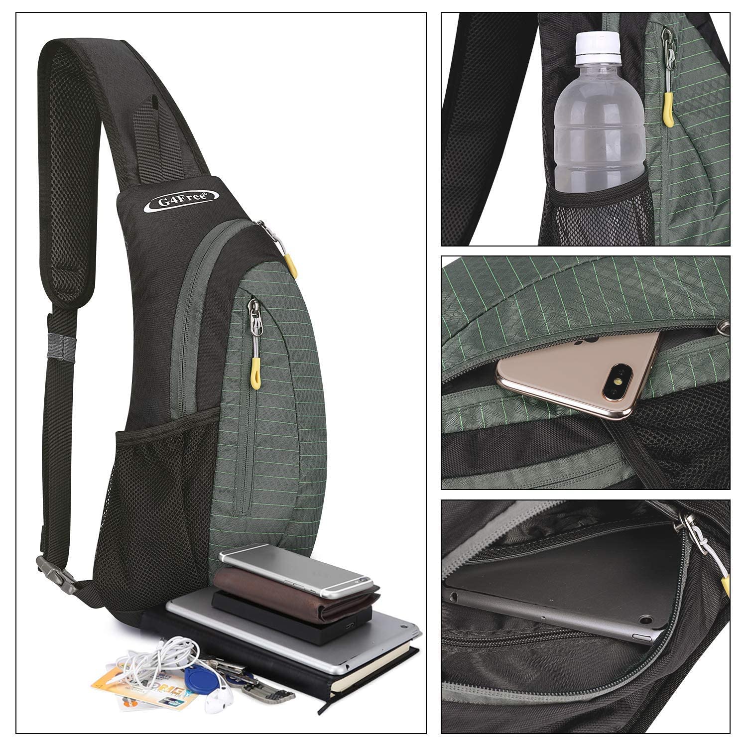 G4Free Sling Bags Chest Backpack For Man + RFID Multipurpose Left Right Sling Backpack For Cycling Hiking