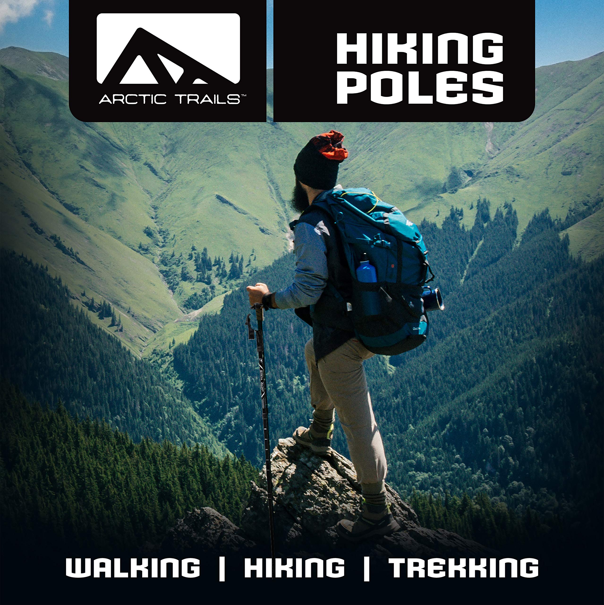 Franklin Sports Arctic Trails Hiking Poles - Lightweight - Anti Shock Technology - Great for All Skill Levels