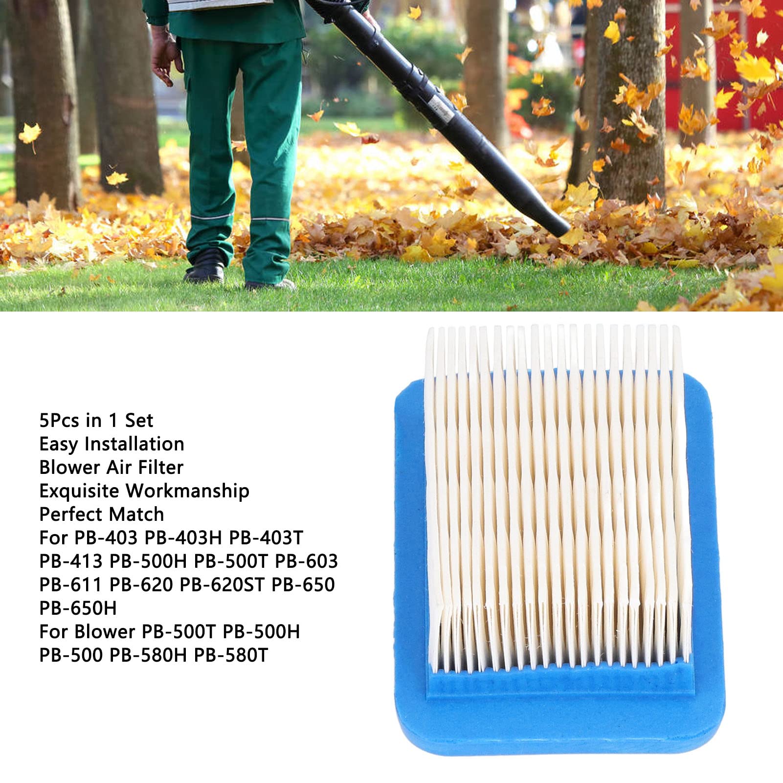 OUKENS Air Filter Replacement, 5Pcs Air Filter Blower Accessory A226000032 A226000031 for PB‑403 PB‑403H PB‑403T PB‑413