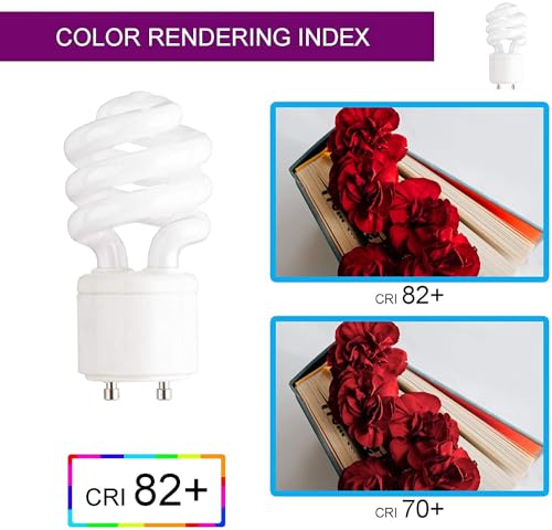 DYSMIO 13 Watt Mini Spiral - GU24 Base - Mini-Twist CFL Light Bulb 60 Watt Equivalent 2700K Pack of 4