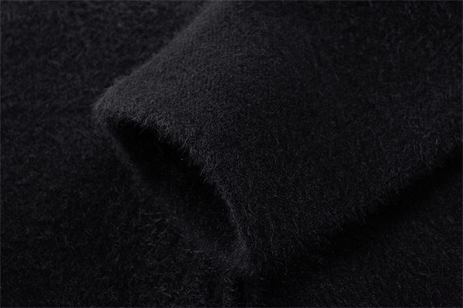 Men's Zip Up Long Cardigan Sweater Open Front Hooded Knitted Cardigans Winter Warm Longline Slim Fit Knit Coat (Black,4X-Large)