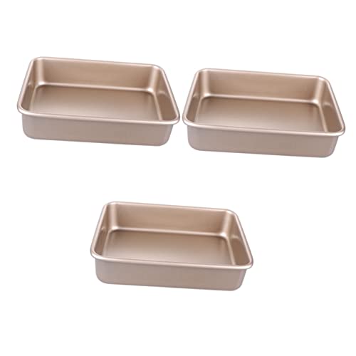 Luxshiny Pan Set 3 pcs Pans Roaster Carbon Meat Kitchen Cheesecake Toast Tool Pan Dessert Bread for Metal Tins Plate Deep Supplies Pie Leakproof Oblong Restaurant Household S Pot Loaf Tools Grill Set