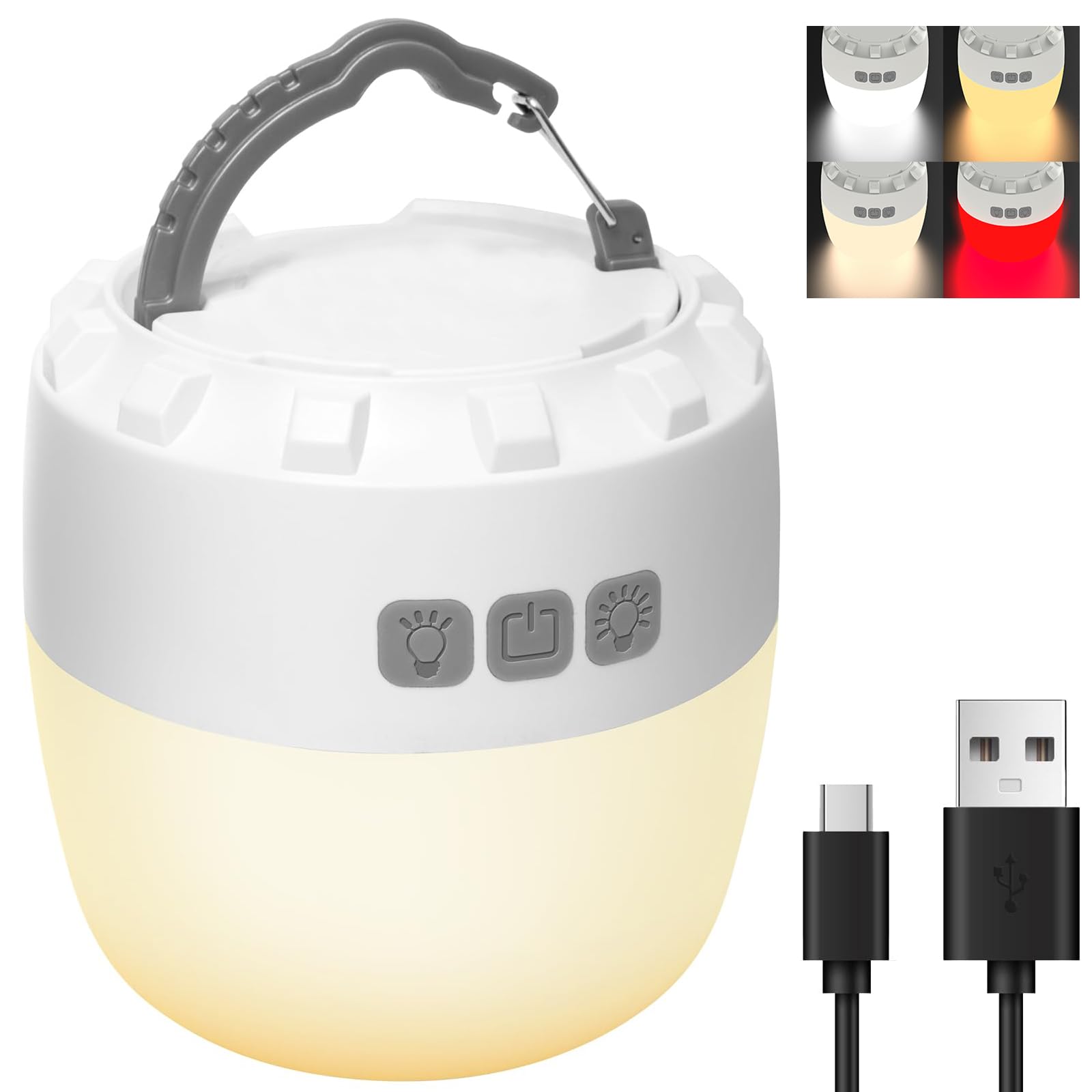 ROVLEP LED Camping Lantern Rechargeable 5200mAh, Camping Lights with 4 Modes, Tent Lights Up to 150H LED Lanterns for Power Outages IPX5 Waterproof Emergency Lantern for Hurricane, Outdoor, Home