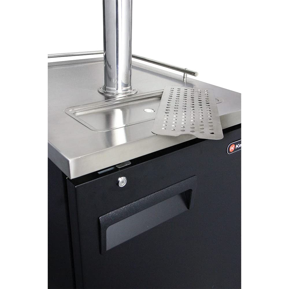 Kegco XCK-1B-4 Four Faucet Commercial Direct Draw Beer Dispenser Black Kegerator Keg Cooler