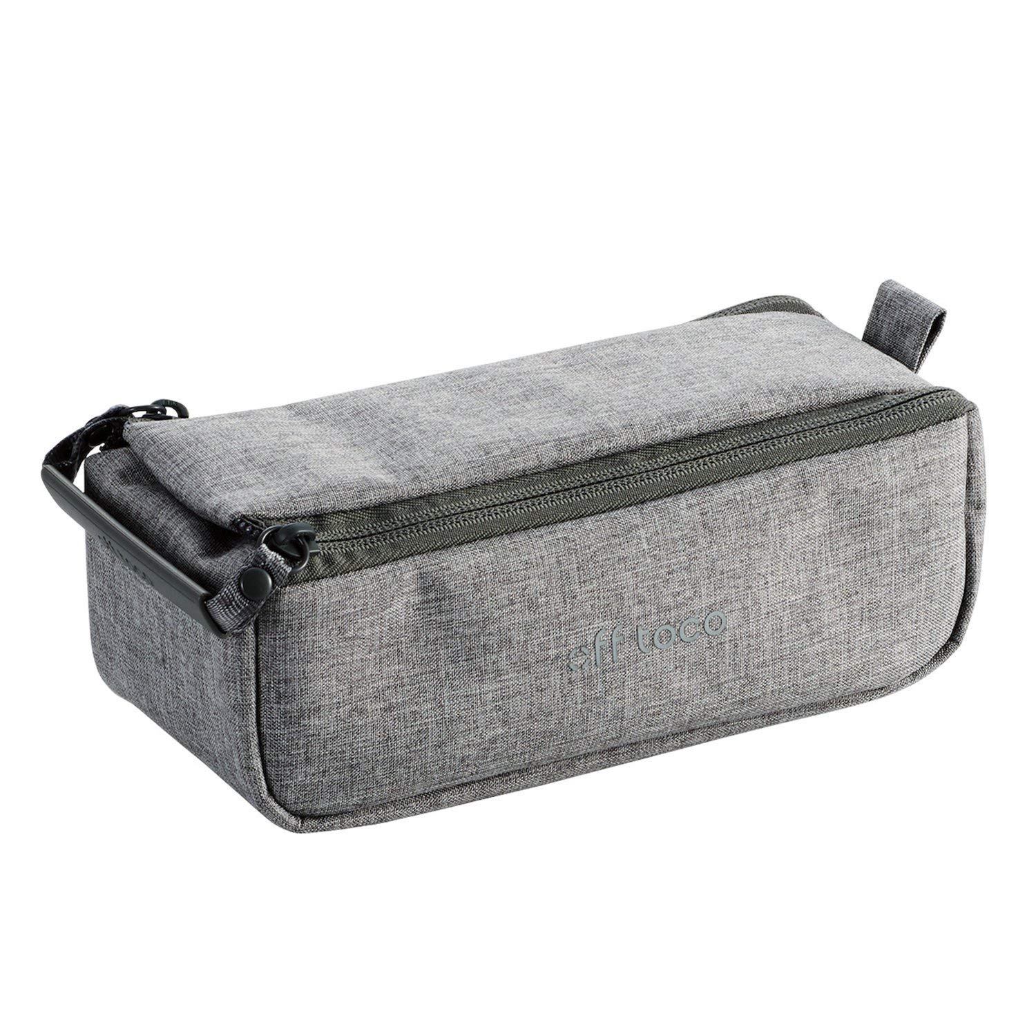 ELECOM Gadget Organized Pouch Bag for Mouse, Charger, Hard Devices, and Cables, Inside Partitions, Water-Repellent Material, Double Zipper/Glay/BMA-OF01GY