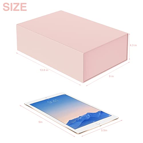 Luxury Large Gift Box 13.8x9x4.3 Inches Storage Box Ribbon Magnetic Closure for Luxury Packaging Box for Mother's Day, Birthdays, Bridal Gifts,Weddings