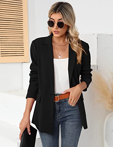 LUYAA Black Blazer for Women Business Professional Oversized Blazers for Women Black S