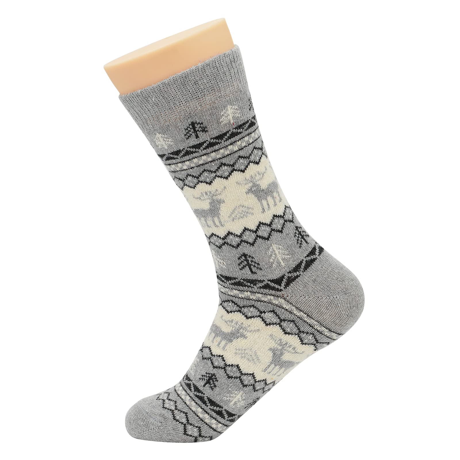 Durio Mens Christmas Socks Warm Wool Socks for Men Soft Casual Winter Socks Cozy Socks for Men Crew Socks Deer One Size