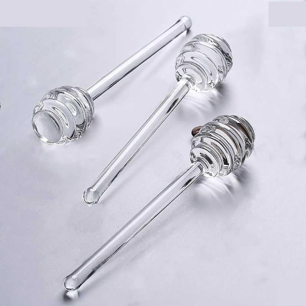 GSHLLO 2 Pcs Glass Honey Dippers Honey Stirring Sticks Mini Honeycomb Sticks Jam Syrup Stirring Wands Small Honey Stirrers Honey Drizzler Sticks Honey Jar Favors Honey Servers for Tea