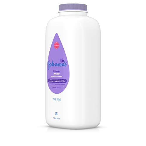 Johnson's Lavender Baby Powder with Naturally Derived Cornstarch, Hypoallergenic and Paraben Free, 15 oz (Pack of 3)