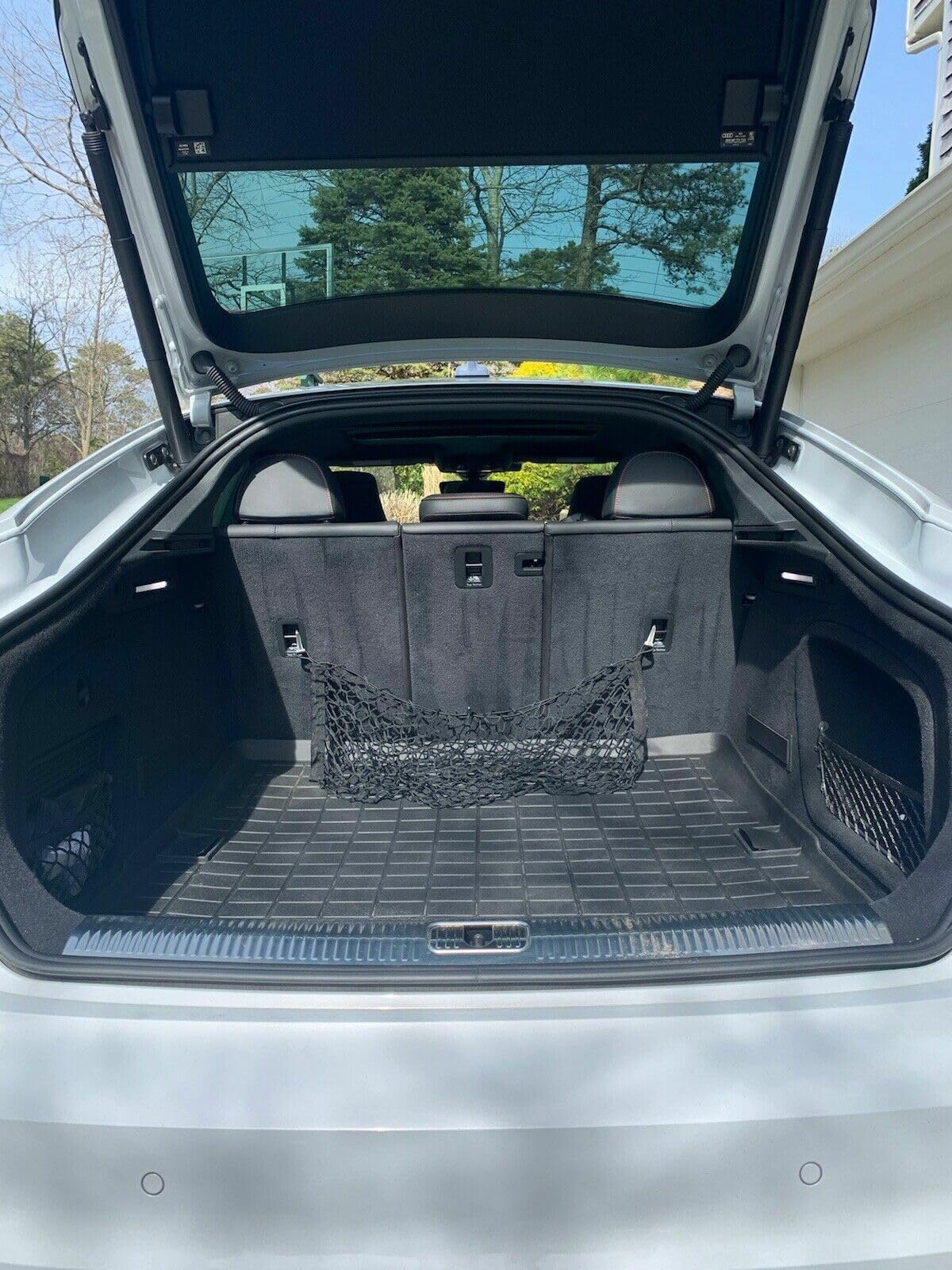 EACCESSORIES EA Trunk Rear Seats Organizer Cargo Net for Audi A5 RS5 S5 Sportback 2018-2023-Envelope Style Cargo Net for Hatchback-Premium Mesh Car Trunk Organizer-Compatible with A5 RS5 S5 Sportback